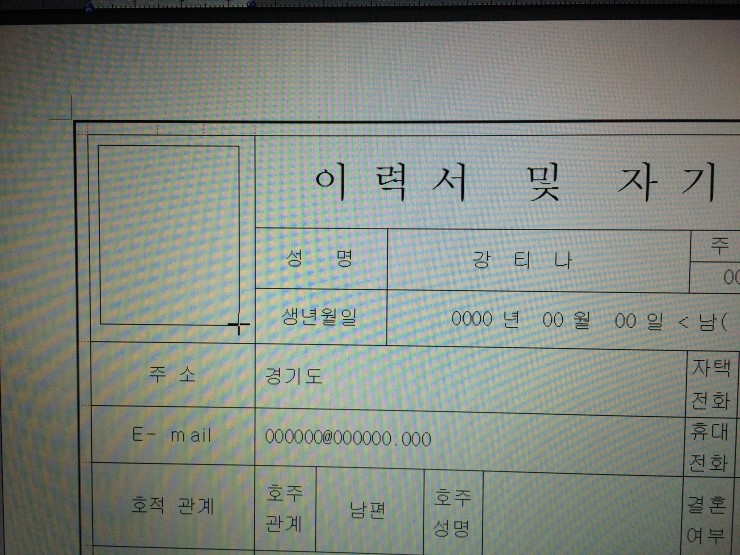 이력서 양식 간단한 이력서 한글파일 사진 넣는법 재취업 자기소개 포함 컴맹 이력서 네이버 블로그