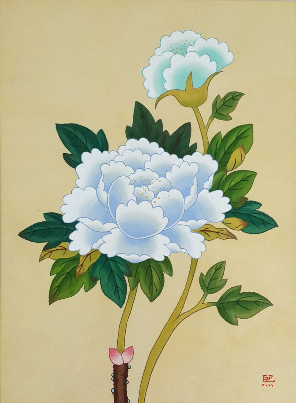 부산 민화 모란도 민화배우는곳 부산취미미술 화명동화실 부산성이미술 민화그리기 꽃그리기 채색화배우기