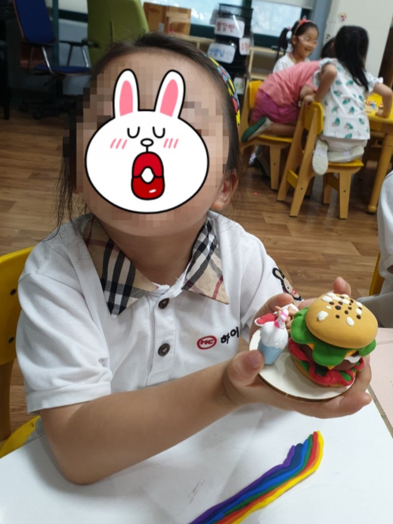 하이캠유치원클레이아트 무지개곰사탕통 햄버거만들기 클레이수업 점핑클레이자격증반대전가오풀잎문화센터 042 272 5579